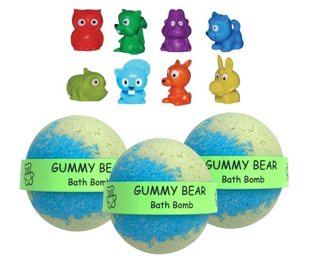 3 Gummy Bear Bath Bombs With Surprise Animal Toys Inside - Gummy Bear ...
