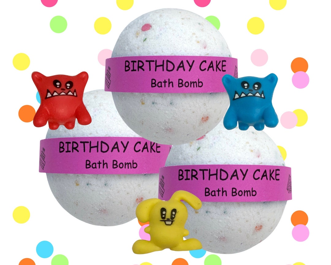 3 Bath Bombs for Kids With Surprise Inside - Birthday Cake Bath Bombs ...
