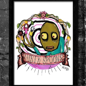 Rusty Spoons A6/A5/A4/A3 Signed Art Print inspired by Salad | Etsy