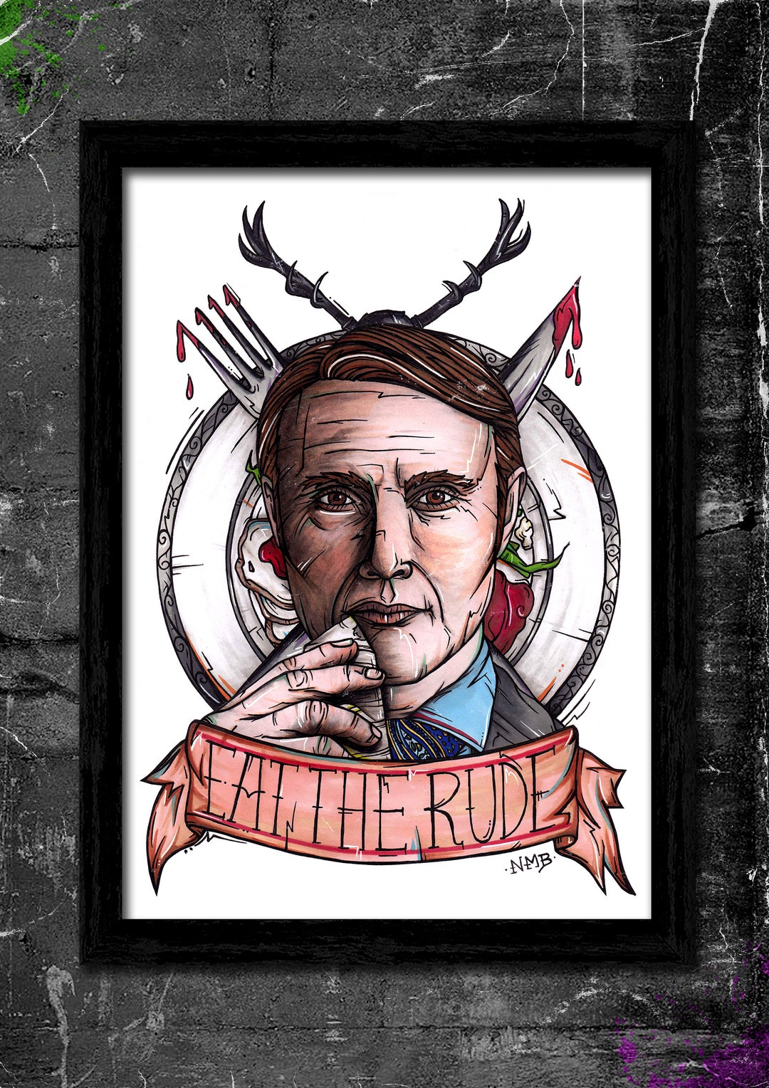 Eat the Rude A6/A5/A4 Signed Art Print inspired by Hannibal - Etsy UK