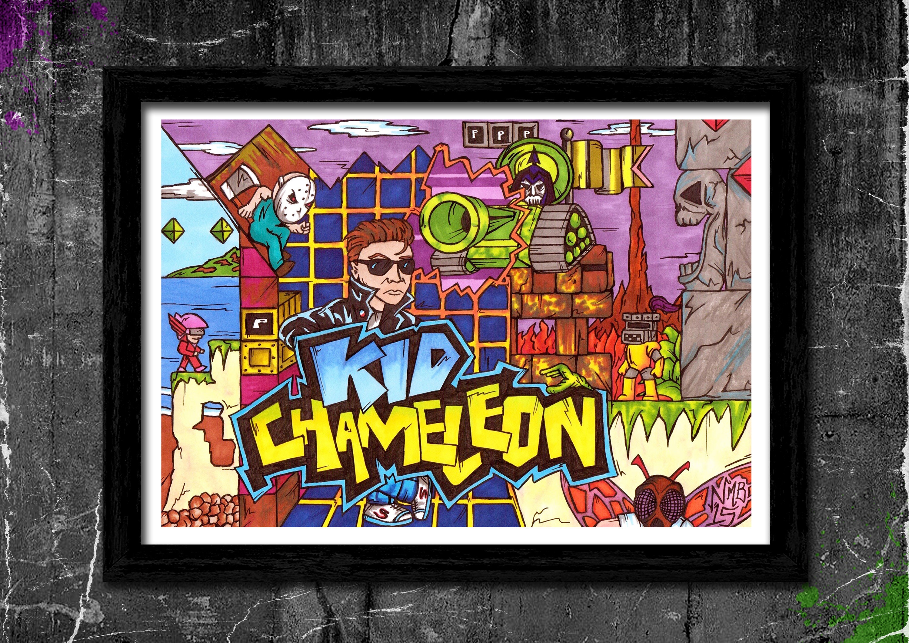 Kid Chameleon - A4 Signed Art Print (inspired by Kid Chameleon) - Etsy