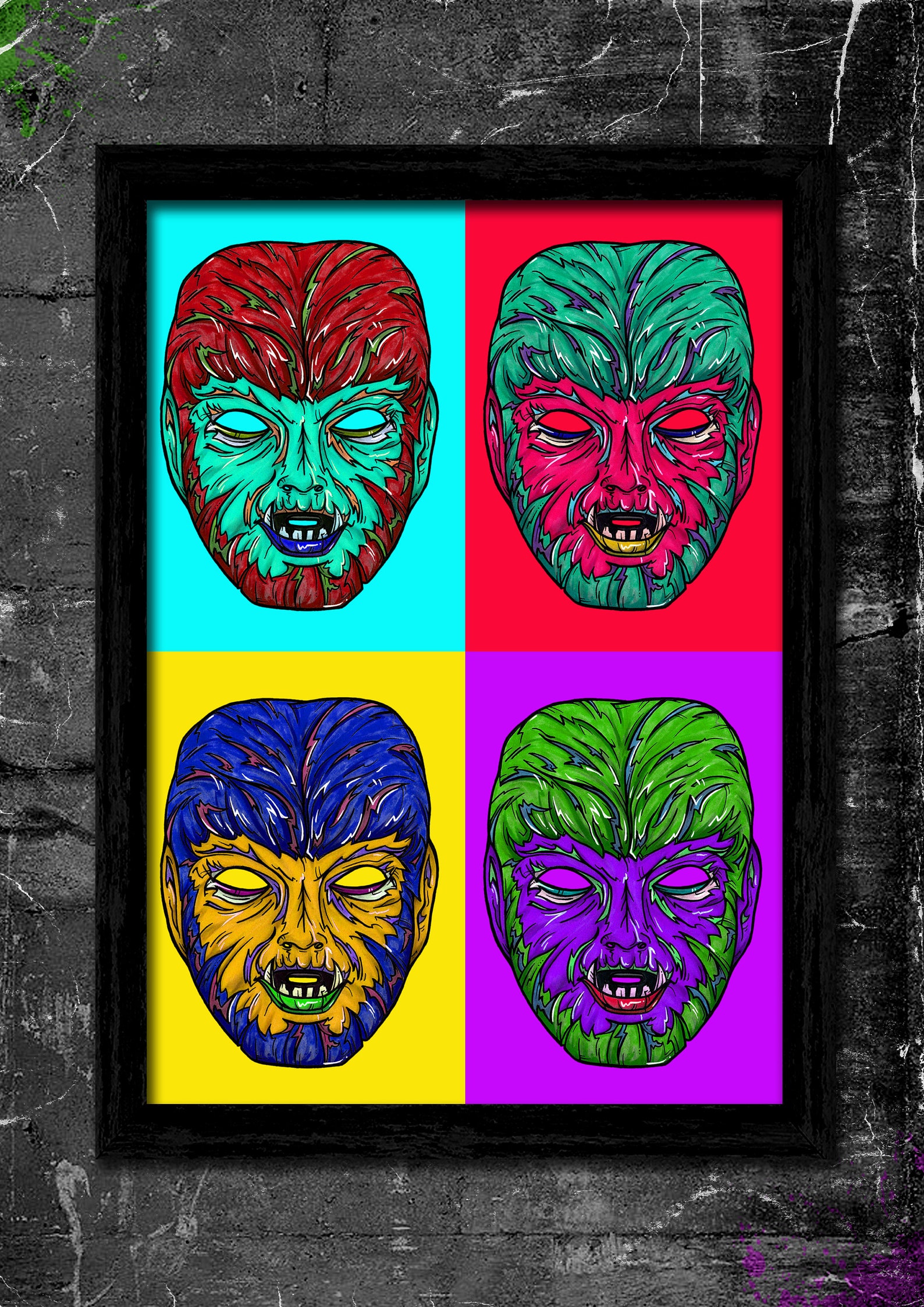 Universal Monsters Pop Art Wolfman A4 Signed Art Print | Etsy