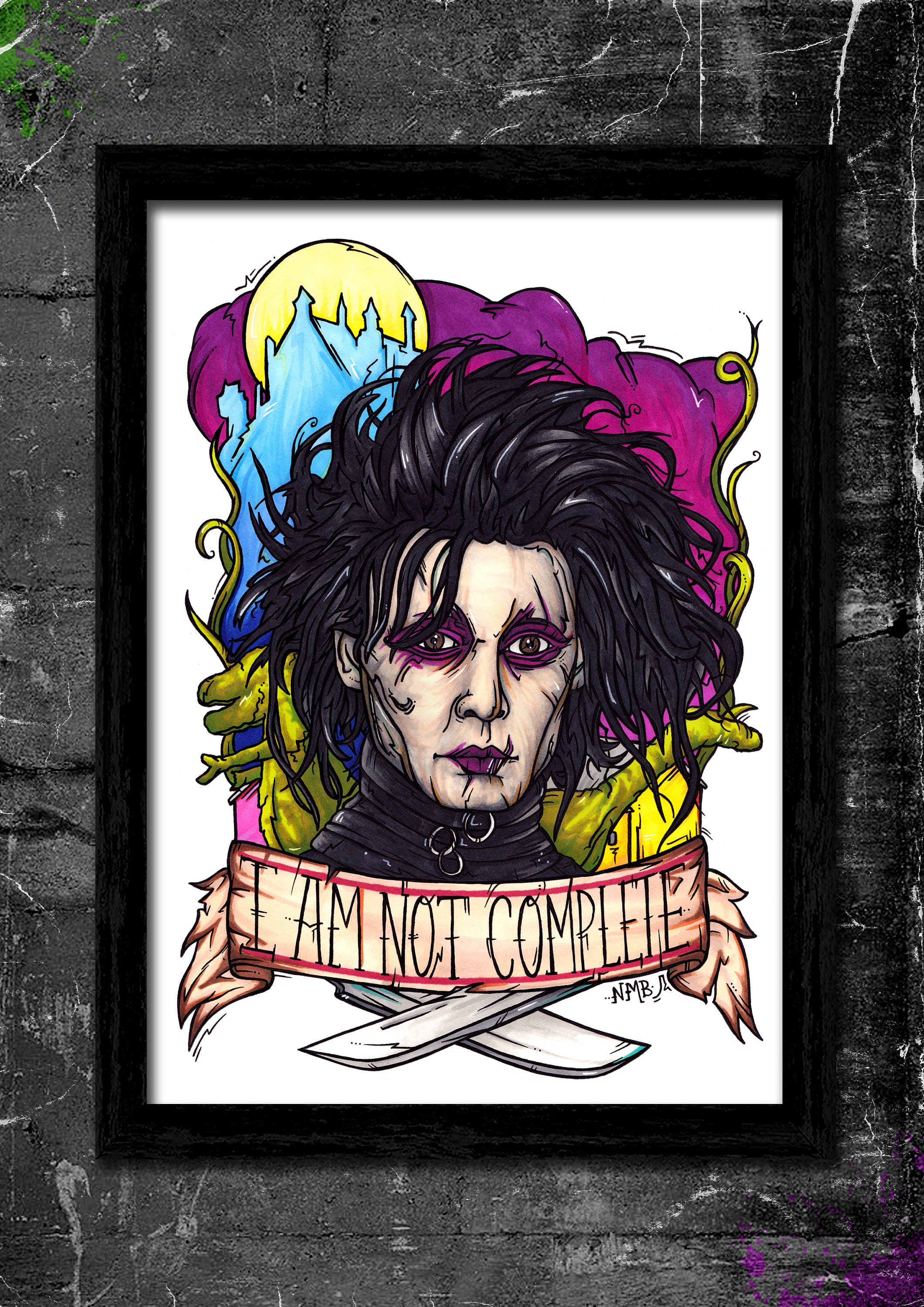 Edward Scissorhands Hands Pencil Drawing Print Etsy Edward