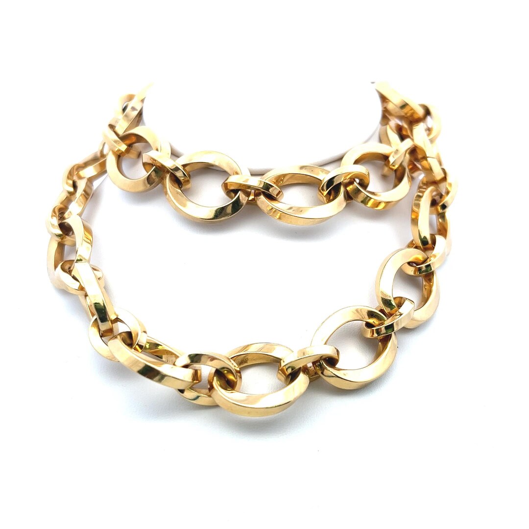 Tiffany & Co Vintage 209 Grams 18 Karat Yellow Gold Link Necklace - Etsy