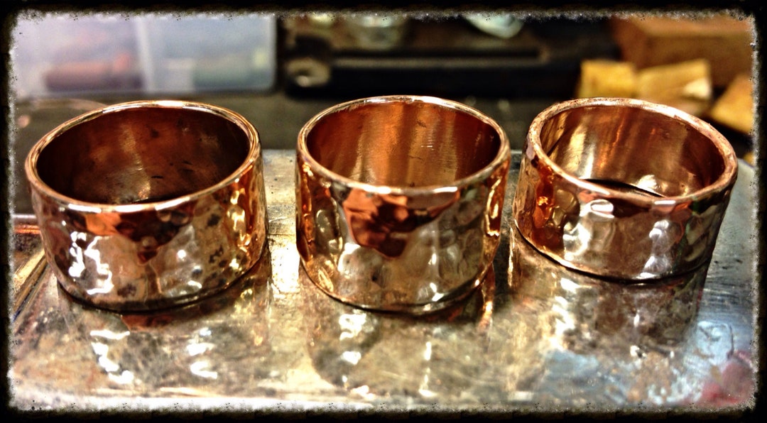 Hammered Wide Copper Band - Etsy