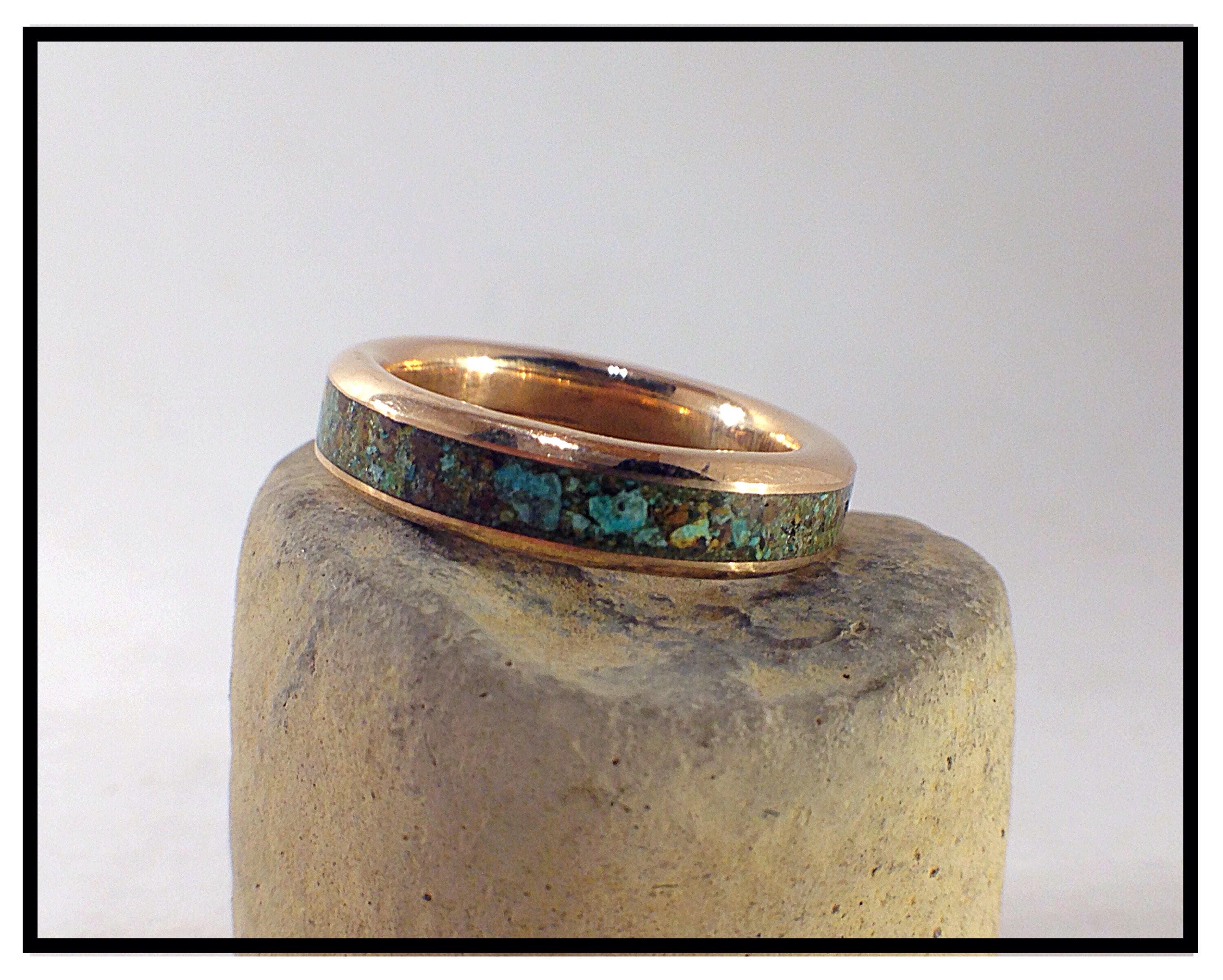 Nevada Turquoise Inlay in Bronze, Silver or Gold - Etsy