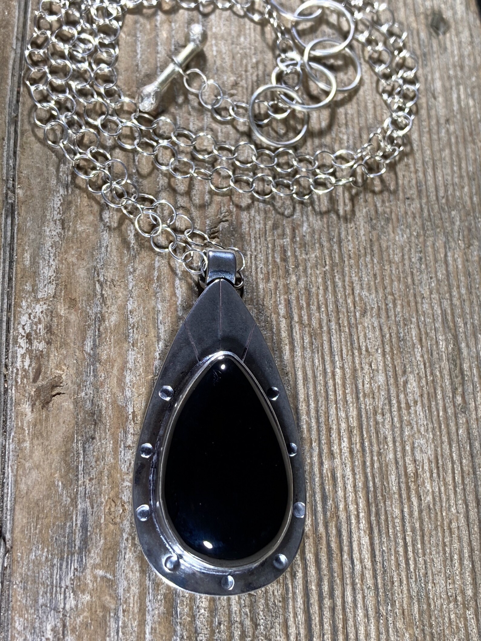 Historic MAC Glass & Sterling Silver Necklace From Portland | Etsy