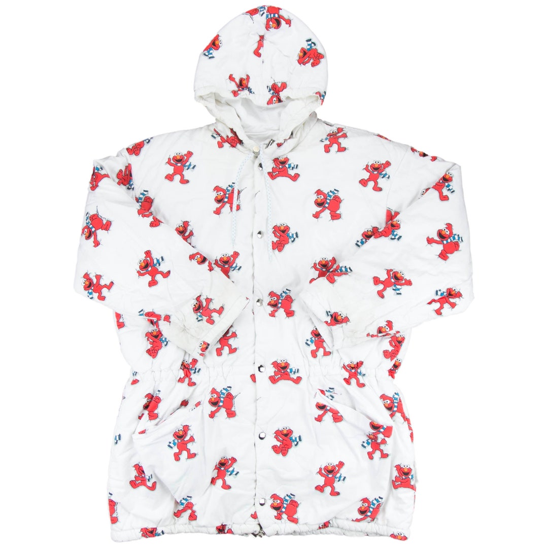 Vintage 90's Reversible Elmo Jacket Sesame Street Official Adult Size ...