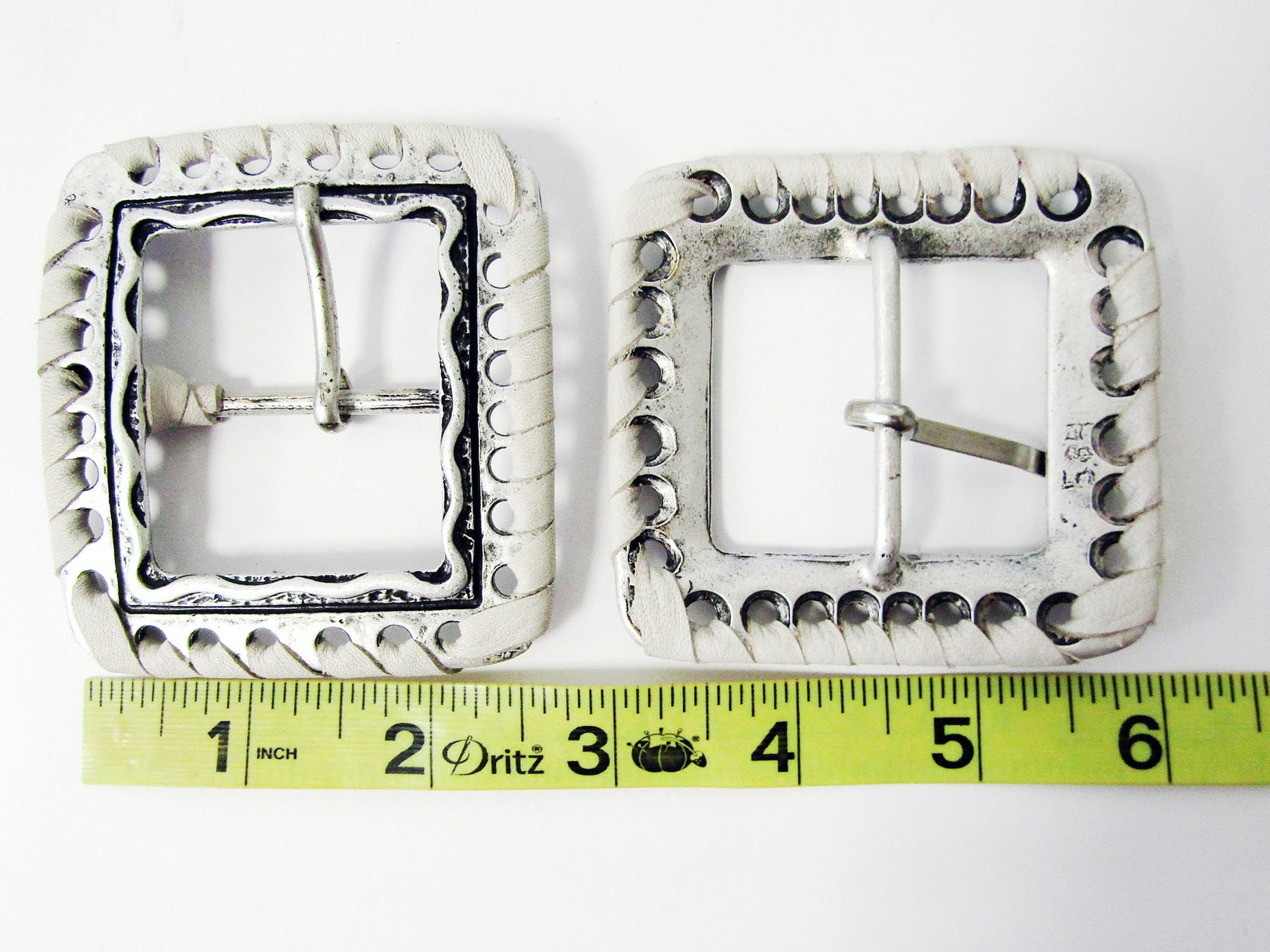 Square Belt Buckle Centerbar Buckle With Leather Lacing - Etsy