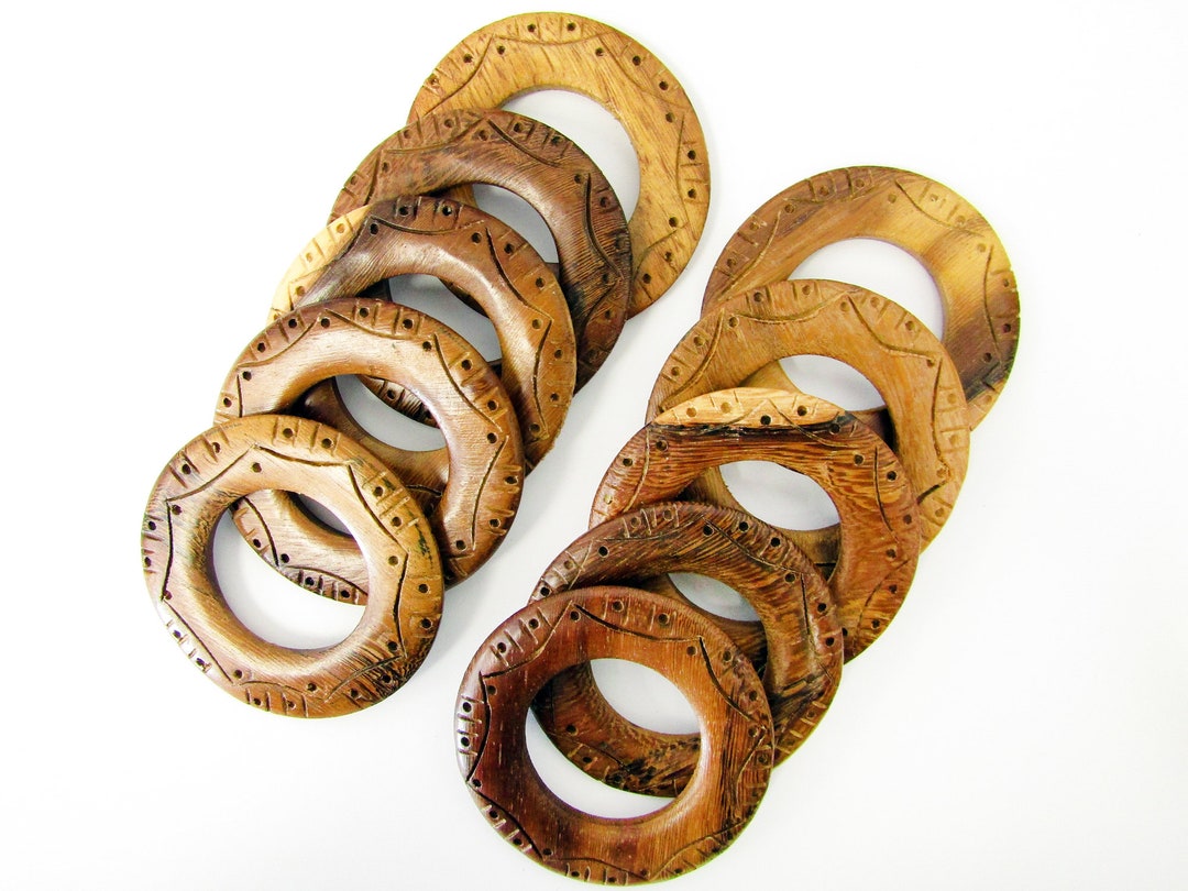 Carved Wooden Donuts, Pack of 10 - Etsy