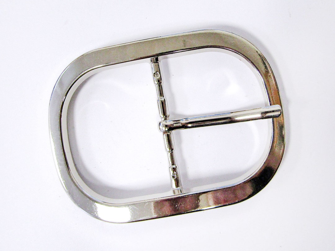 Polished Silver Belt Buckle, Smooth Rectangle Centerbar Buckle - Etsy
