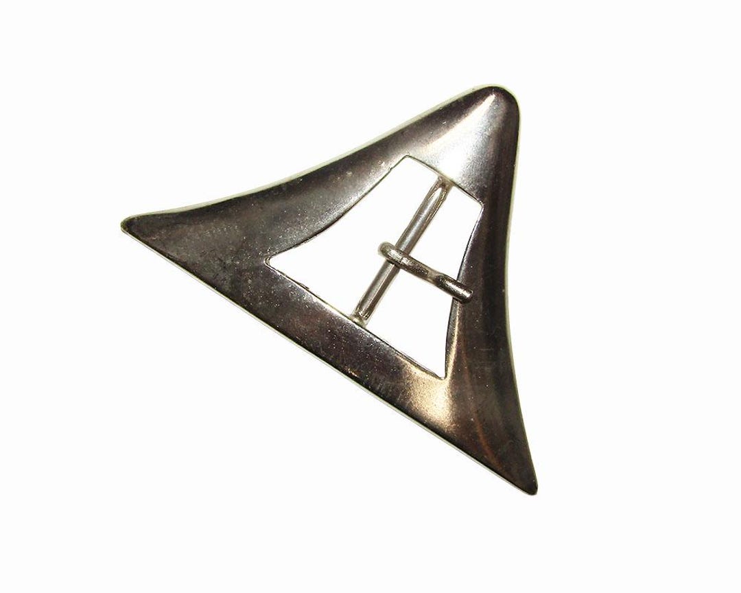 Unique, Vintage Polished Rounded Triangle Shape Center Bar Buckle ...