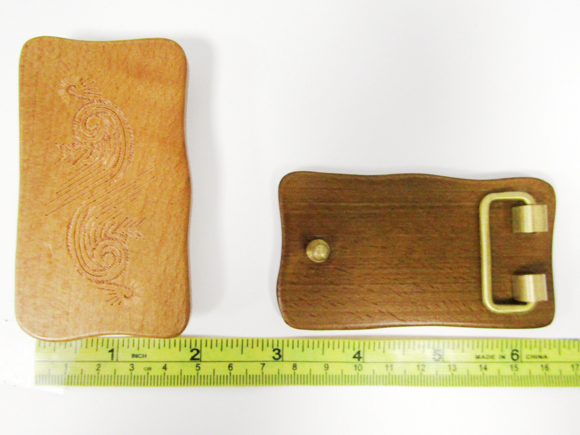 Wooden Belt Buckle With Etched Design Natural Wood Belt - Etsy