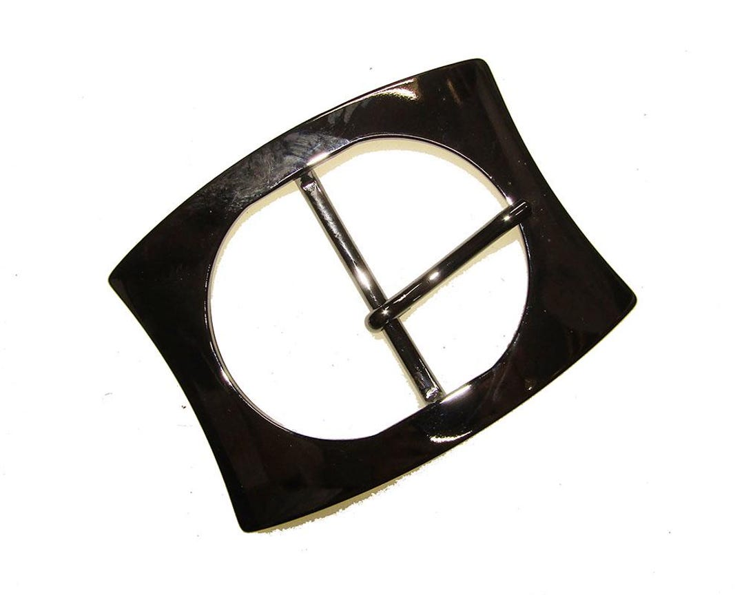 Polished Wide Belt Buckle, Center Bar Buckle, Belt Buckle, Hematite ...