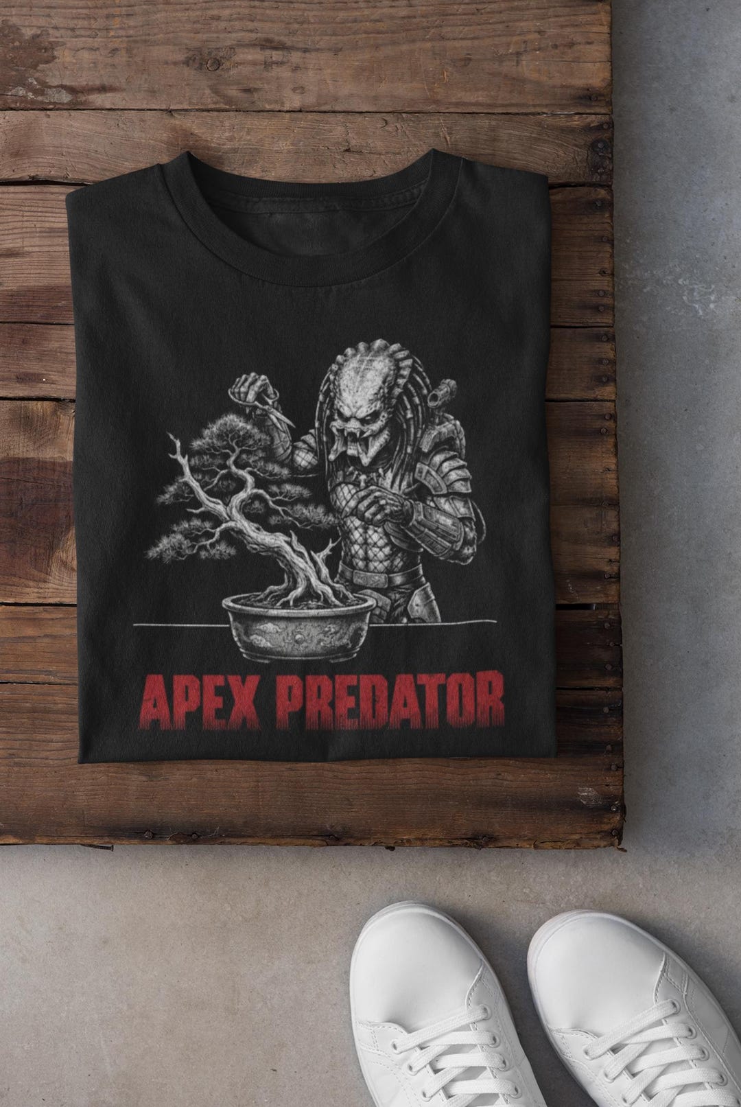 Funny Bonsai Tree T-shirt Apex Predator Illustration Top Japanese Zen ...