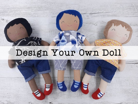 Handmade Rag Doll Boy Design Your Own Doll Custom 40cm - Etsy