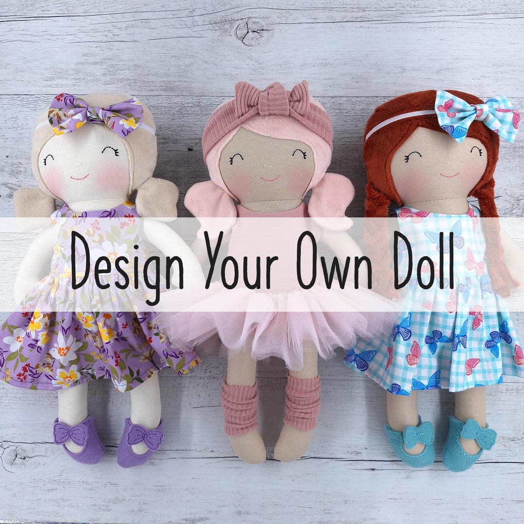 Handmade Rag Doll, Design Your Own Doll, Custom, 40cm (16”), Dress up ...