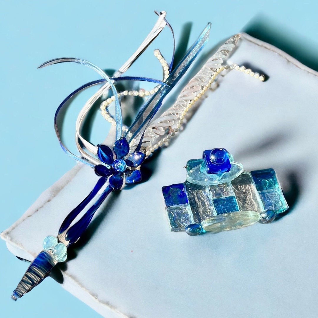 Magic Wand in Cobalt Blue Blown Glass Fairy Wand Witches - Etsy