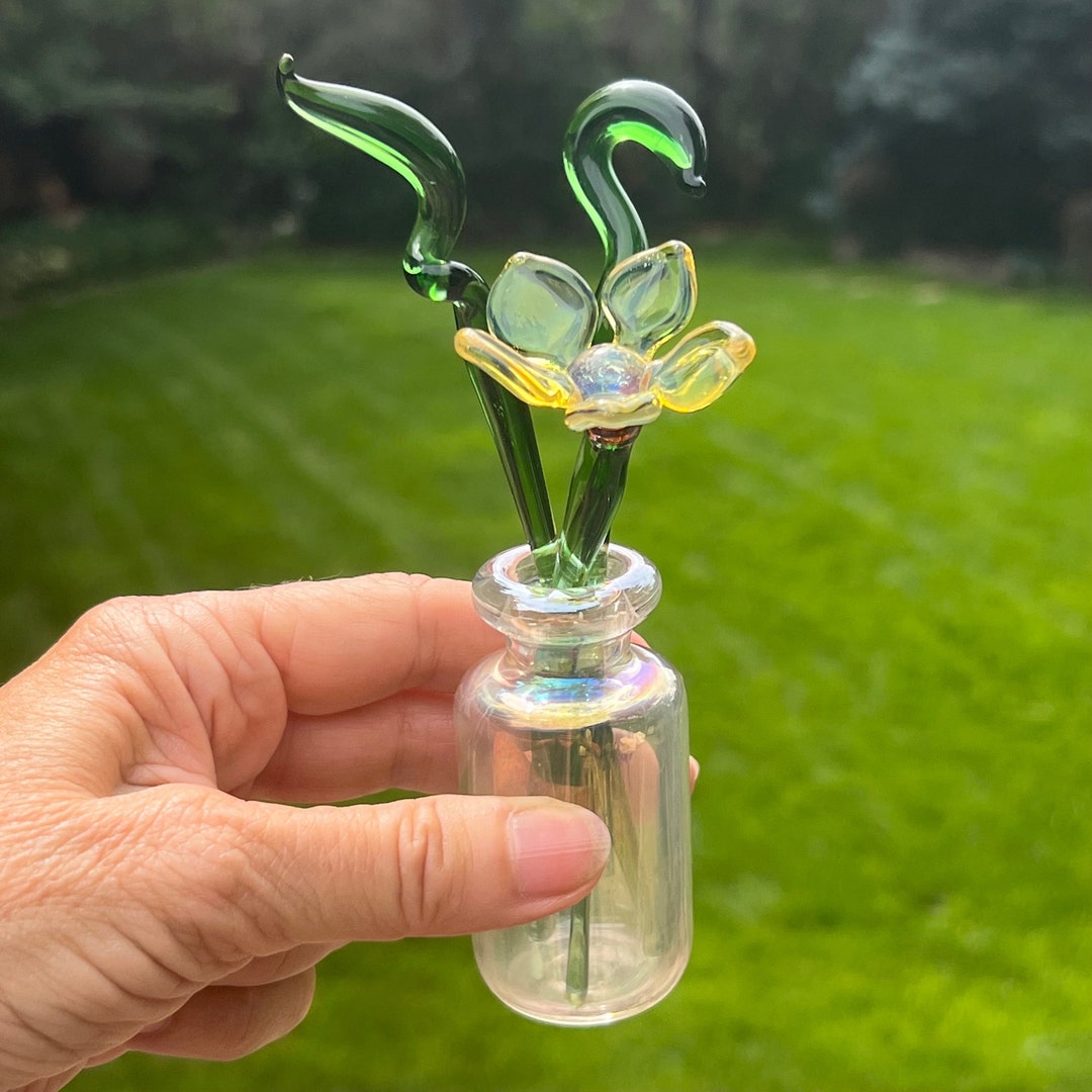 Blown Glass Flower Sculpture Mini Glass Flower Glass T Custom Flower Arrangement