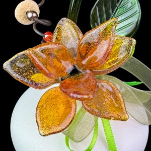 Blown Glass Flower Mini Sculpture, Special Gift, Stained Glass Gift ...