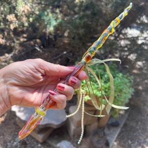 Magic Wand Made With Amber Purple Blown Glass, Fairy Wand, Renaissance ...