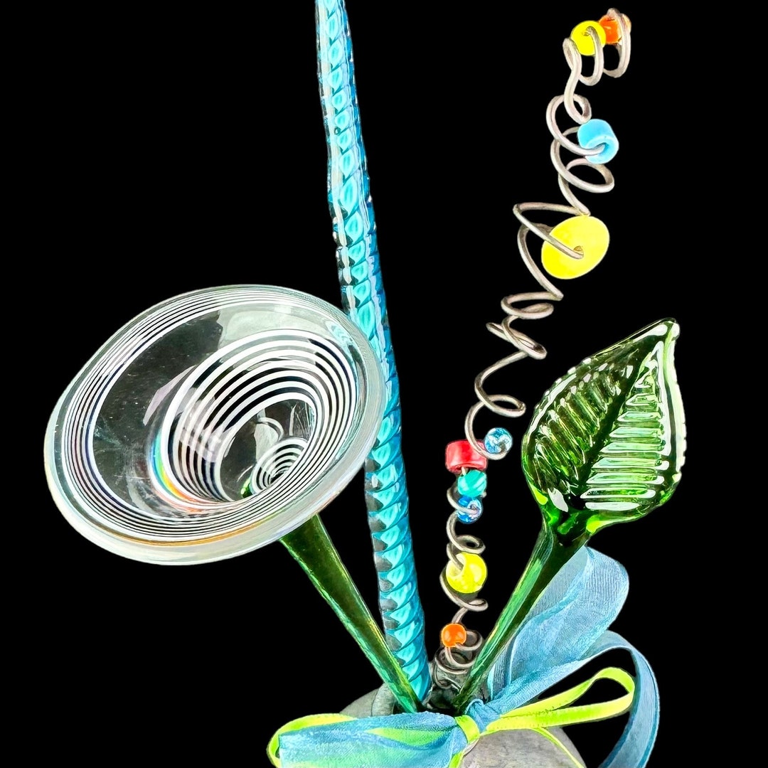 Blown Glass Flower Sculpture Glass Flower Vase Glass T Custom Flower Mothers Day T