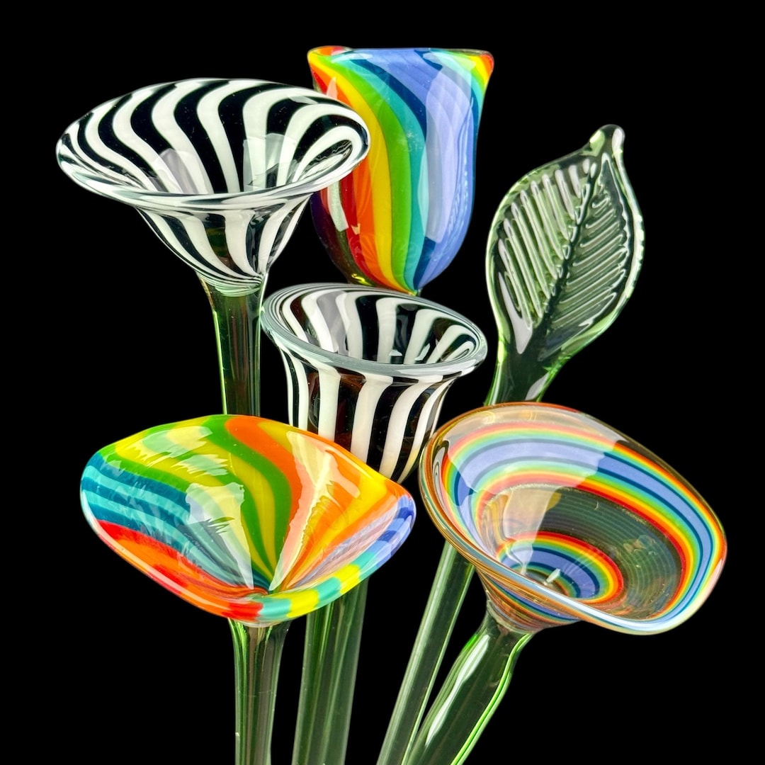 Handcrafted Blown Glass Flowers Best Birthday Gift Glass Flowers ...