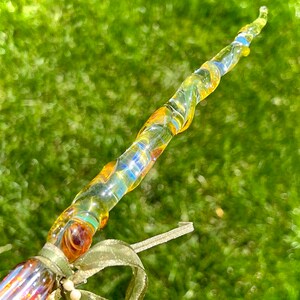 Magic Wand Made With Amber Purple Blown Glass, Fairy Wand, Renaissance ...
