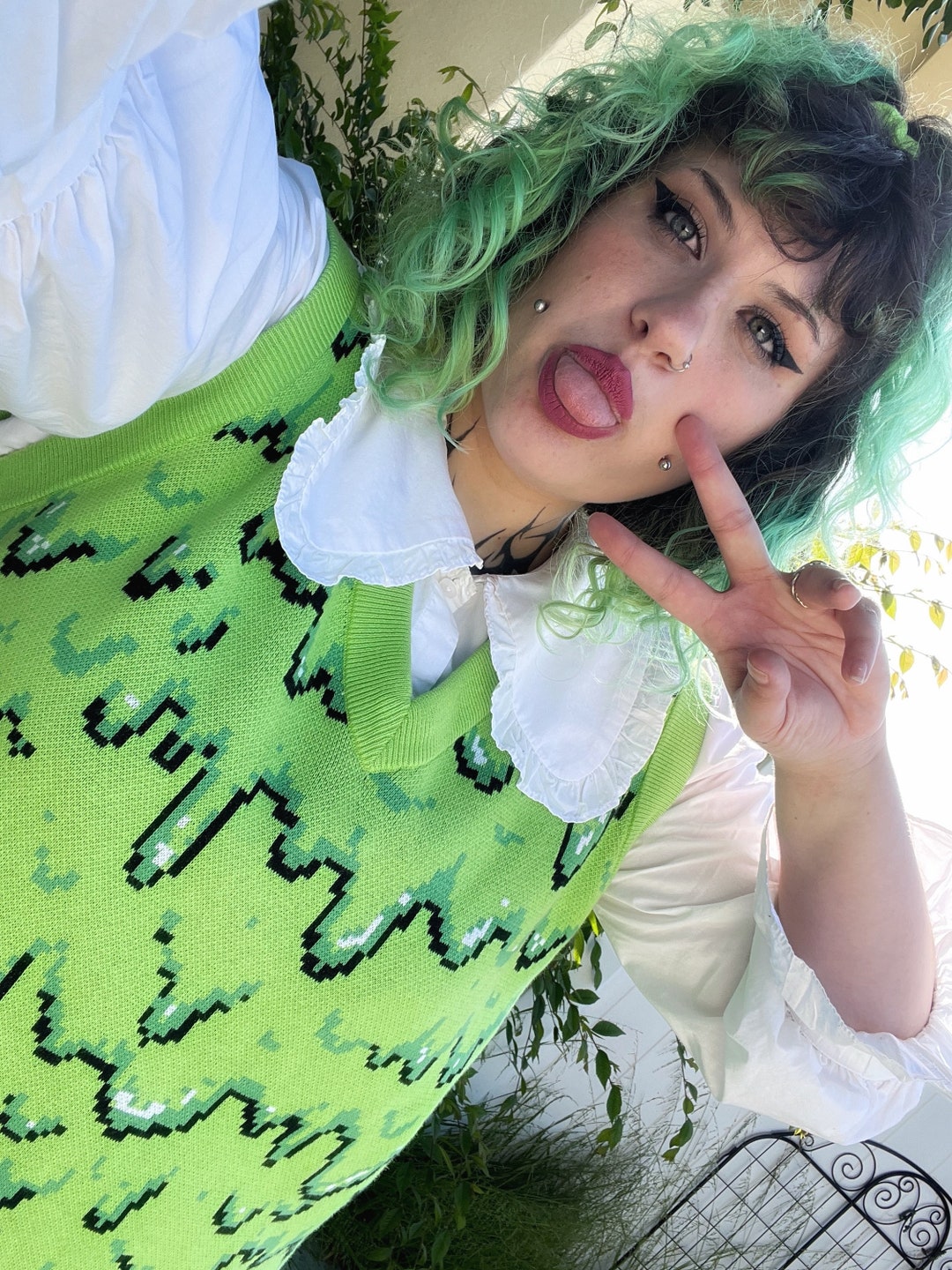 Slime Cardi Vest - Heavy Knit Sweater Vest - 100% Cotton - Plus Sized ...