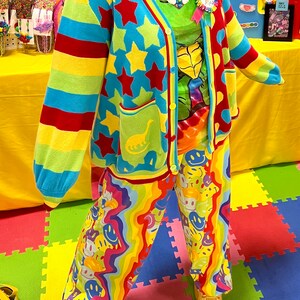 Kidcore Cardigan Dinosaur Sweater 100% Cotton Heavy Knit Oversized ...