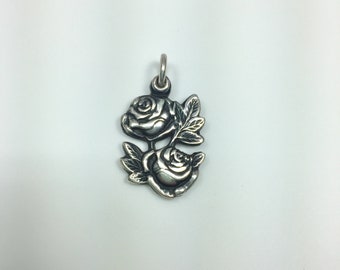 Sterling Silver Rose Pendant on a Sterling Silver Chain - Etsy