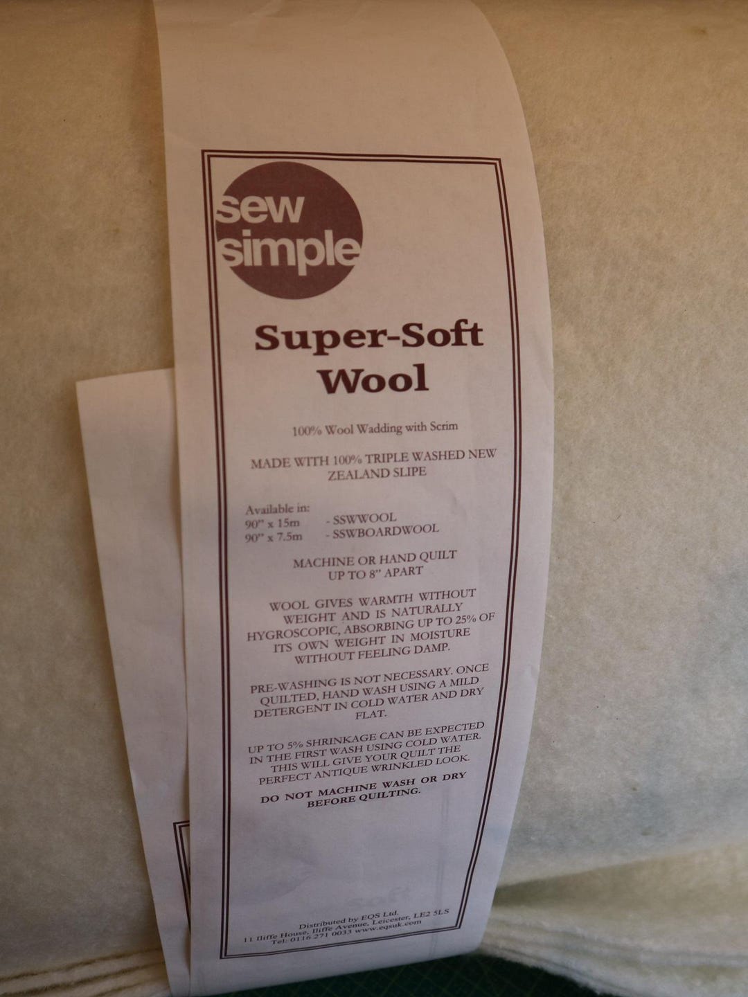 100% Wool Wadding Batting With Scrim, 100 Perc Triple Washed New ...