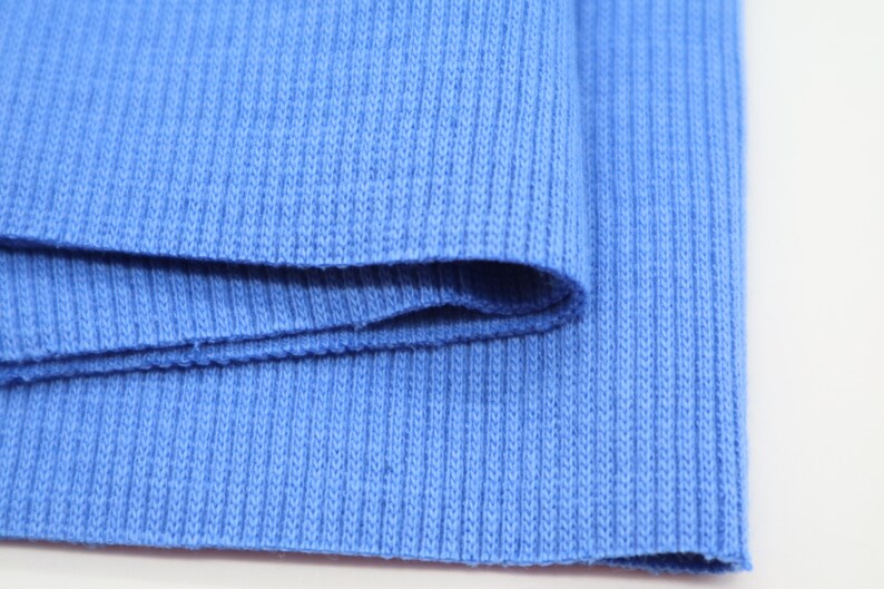 Sky Blue Rib Knit Tube 2 X 38 Cm, 97% Cotton, 3 Perc Elastane, Weight ...