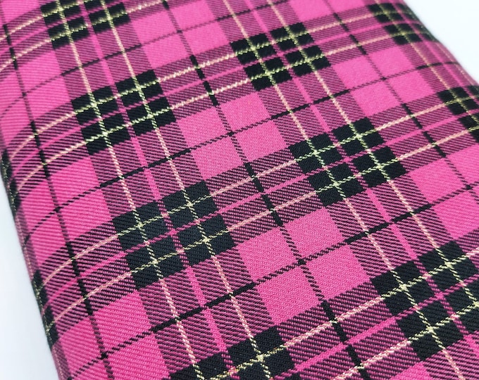 Harris Tweed Fabric Blush Pink Tartan With Yellow & Aqua - Etsy
