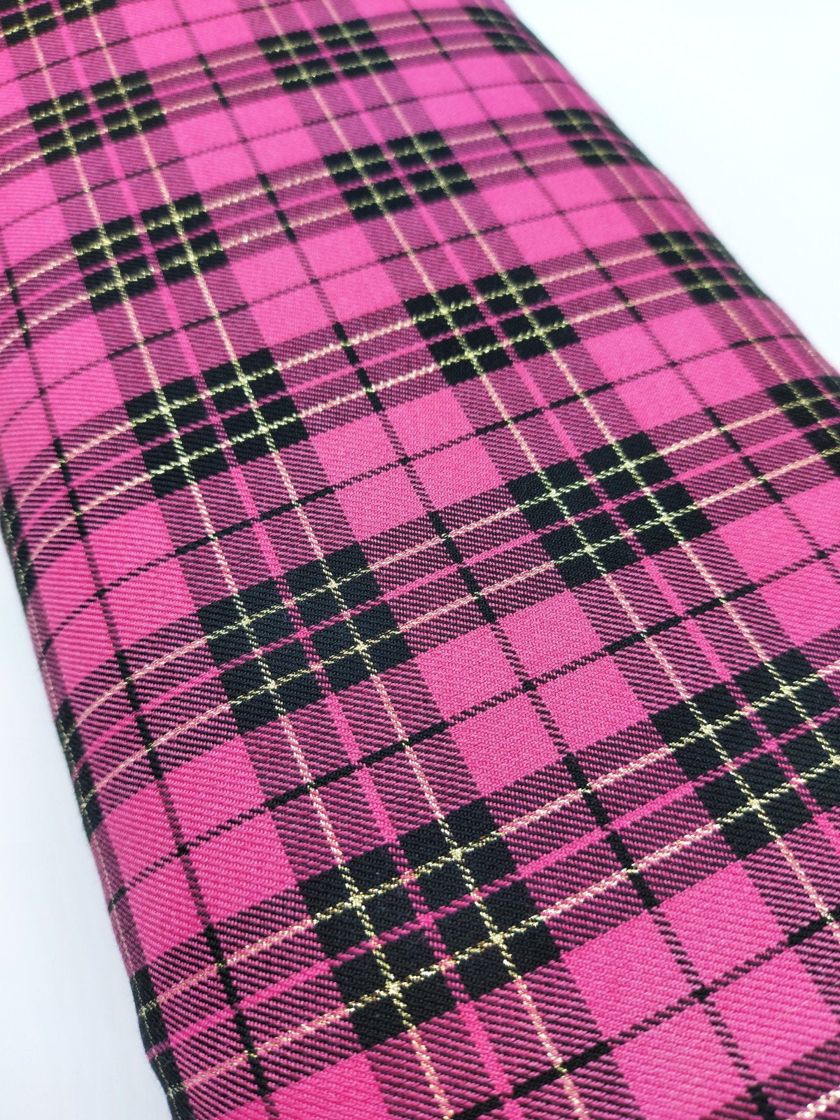 Total Pink With Lurex Polyviscose Tartan Suitable for | Etsy