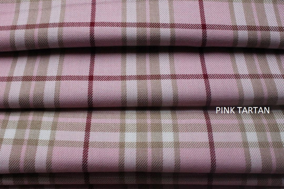 Pink Tartan Fabric, Plaid, Soft to Touch, for Clothing and Crafts ...