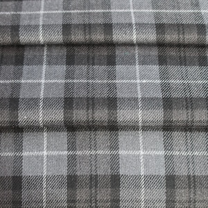 Grey Tartan Fabric, 65% Polyester, 35 Perc Viscose. for Clothing and ...