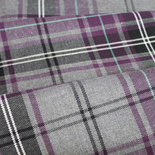 Fashion Purple Tartan Fabric Matching Thread. - Etsy