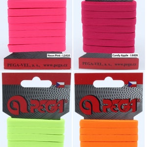 23 Colours - Flat Elastics - Width 6.6 Mm, 5 Metres on a Card - Etsy UK