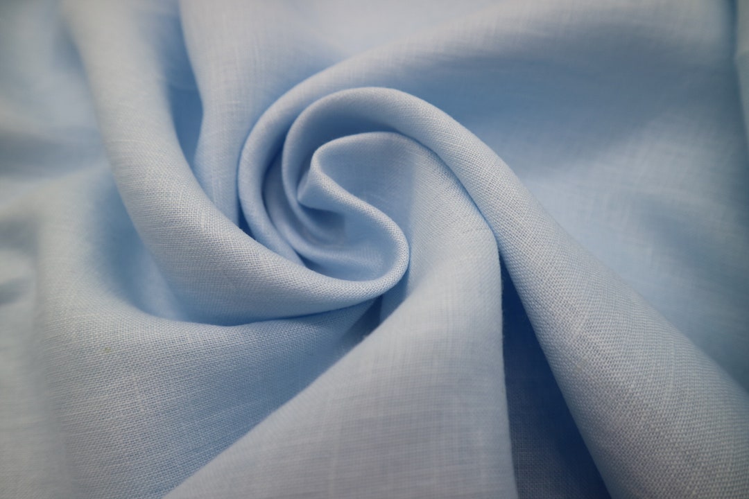100% Linen Lightweight Pale Blue Width 145 Cm/57", Weight 116 Gsm ...