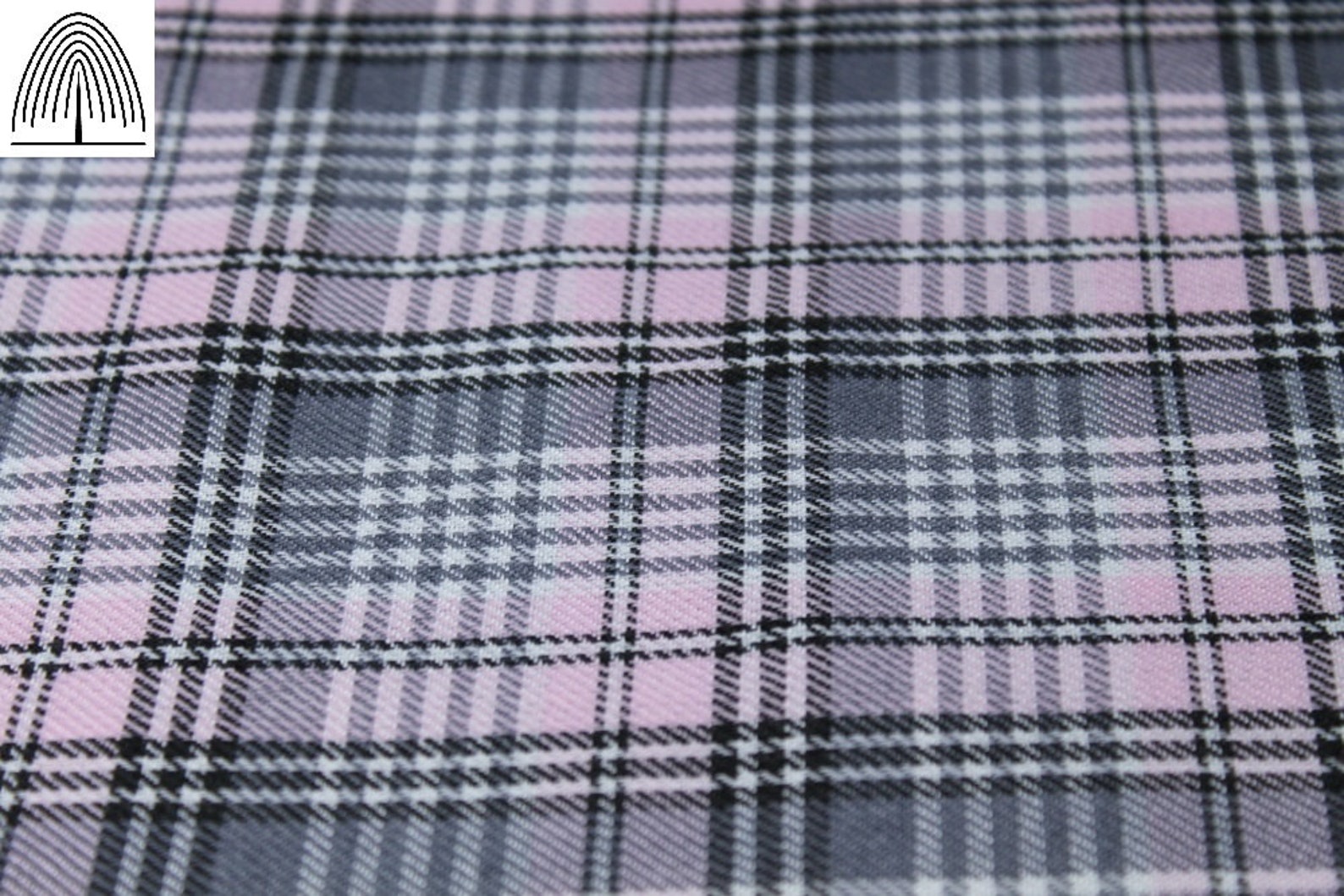 Light Grey and Pink Tartan Fabric Polyviscose Suitable for - Etsy