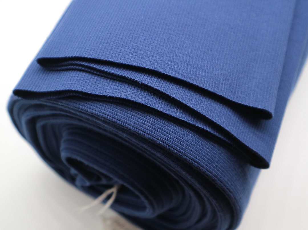 Marine Blue Ribbing - Rib Knit Tube 2 X 40 Cm, Weight 340 Gsm, 97% ...
