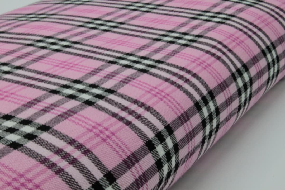Clueless Pink Tartan Fabric Polyviscose Fabric Suitable for - Etsy UK