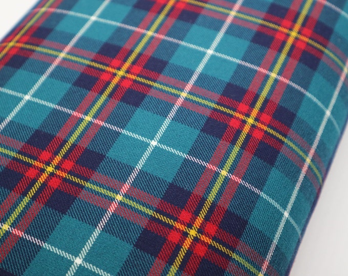 Muted Blue and Red Plaid Fabric 1/4 Scale Fraser Hunting Weathered ...