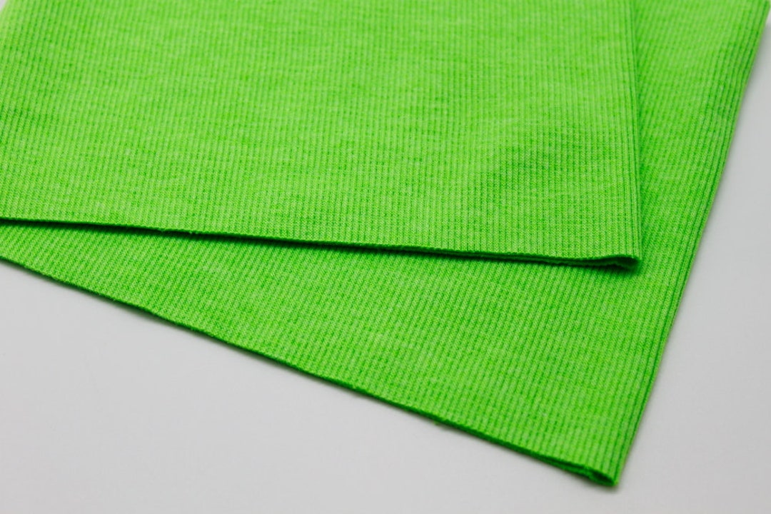 Neon Green Cotton Ribbing: Cuffs, Necklines, Trims - 2x41 Cm. Ribbing ...