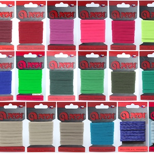 23 Colours - Flat Elastics - Width 6.6 Mm, 5 Metres on a Card - Etsy UK