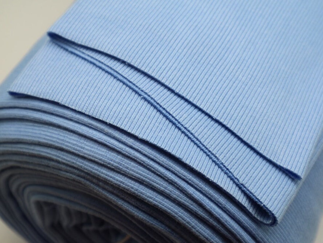 Pale Blue Rib Knit Tube 2 X 40 Cm, 97% Cotton, 3 Perc Elastan. Ribbing ...