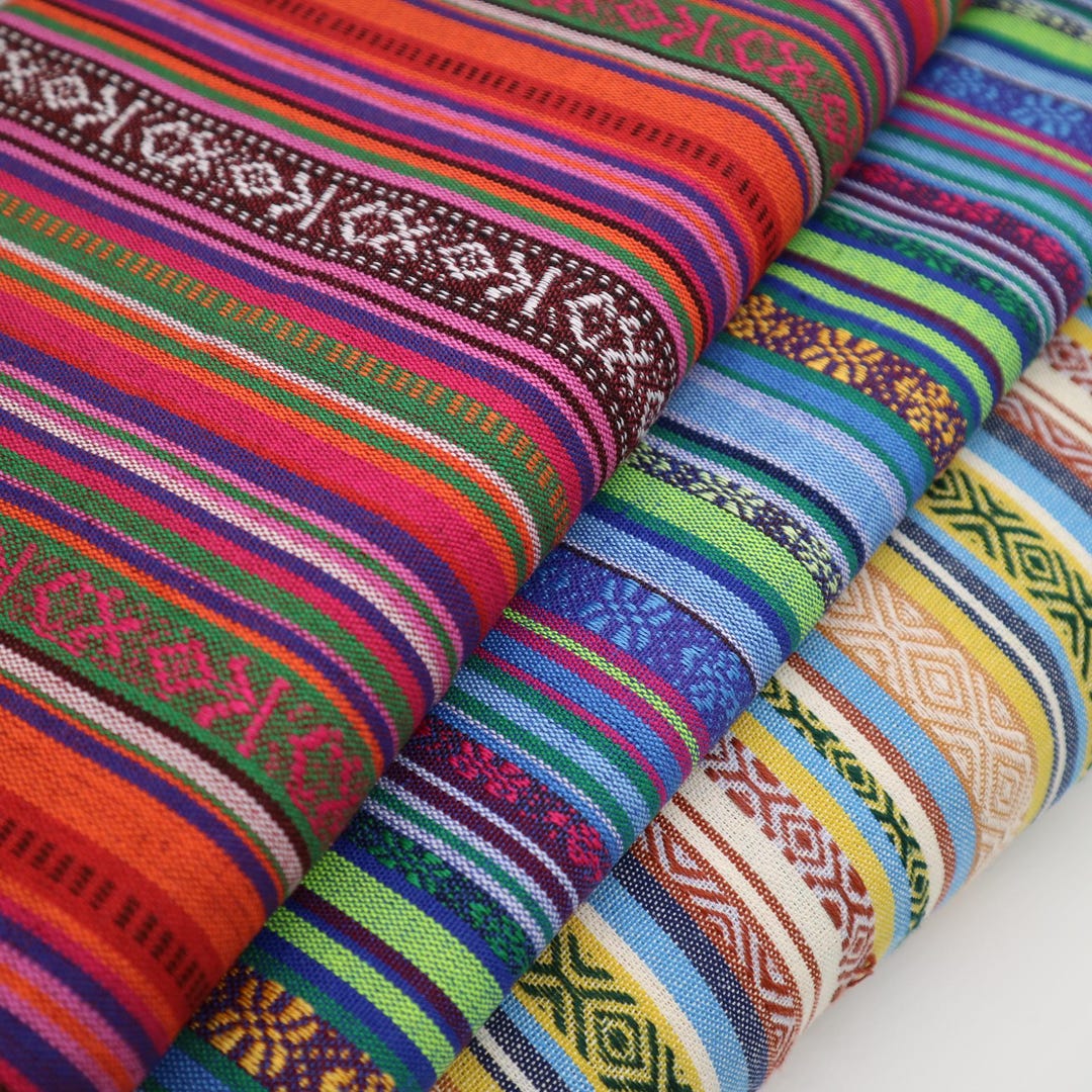 80% Polyester 20perc Recycled Cotton, Colourful Jacquard - Blue, Red ...