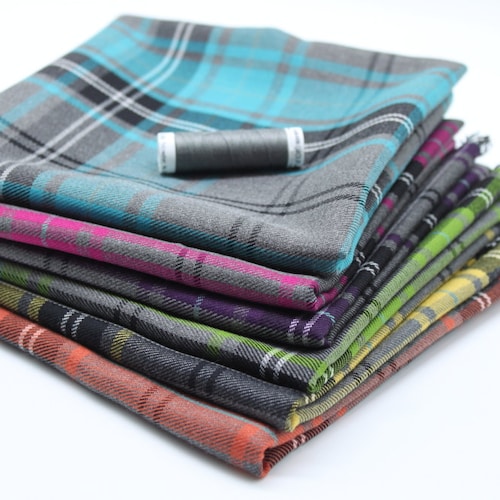 Fashion Purple Tartan Fabric Matching Thread. - Etsy