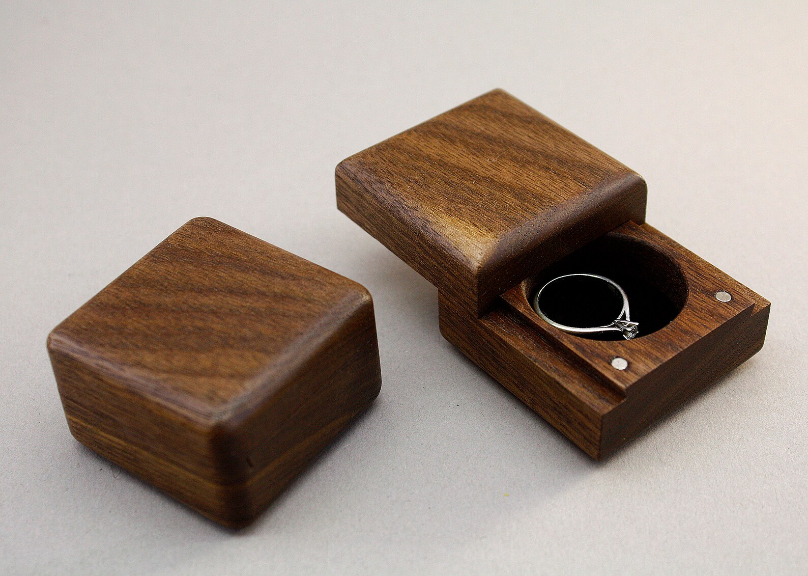 Wooden Sliding Pocket Ring Box for Angagement Small Wood Ring - Etsy